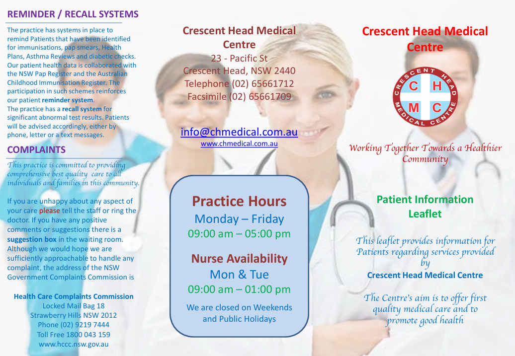 Practice Information Sheet – Crescent Head Medical Centre
